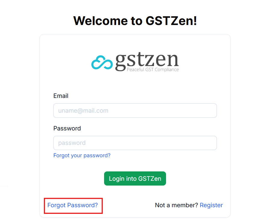 How to change your GSTZen account password – GSTZen